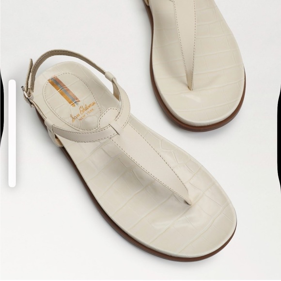 Sam Edelman | Shoes | Sam Edelman Naomi Thong Ivory Leather Ankle Strap ...